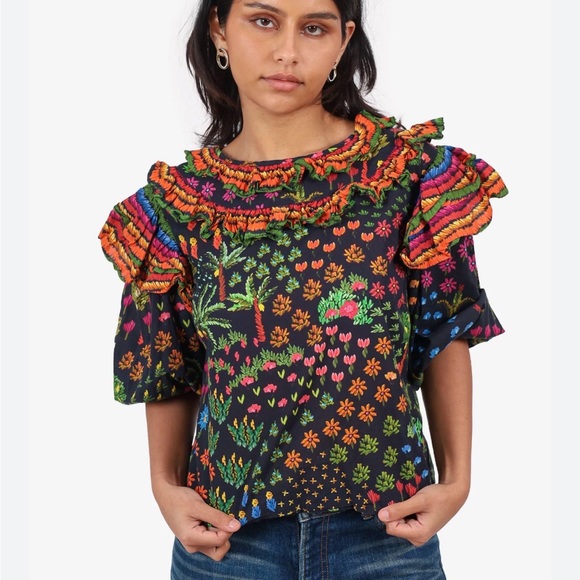FARM Rio | Tops | Farm Rio Fruit Garden Cotton Blouse | Poshmark